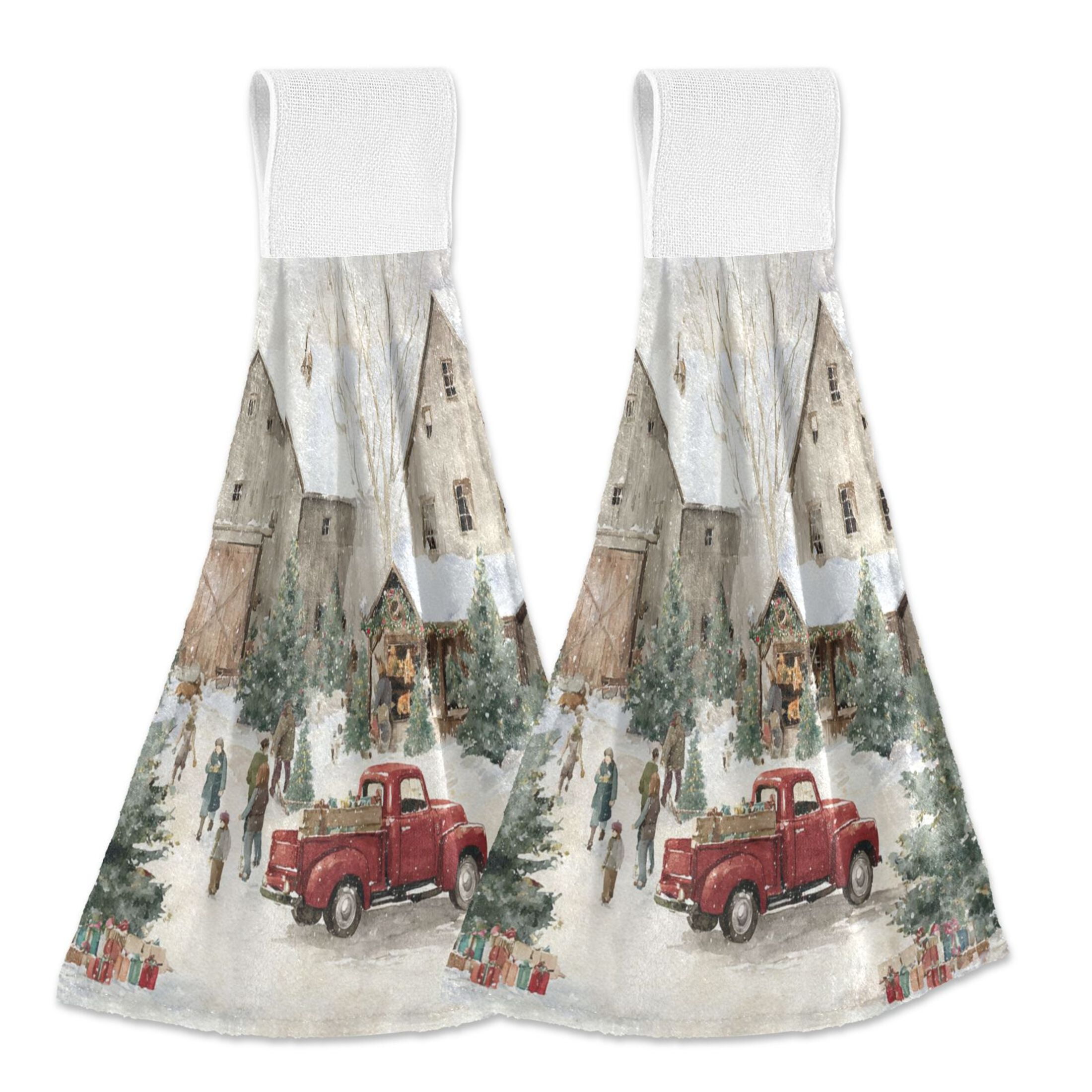 2PCS Velcro Hangable Hand Towels Quick-Drying Hanging Kitchen Towels ...
