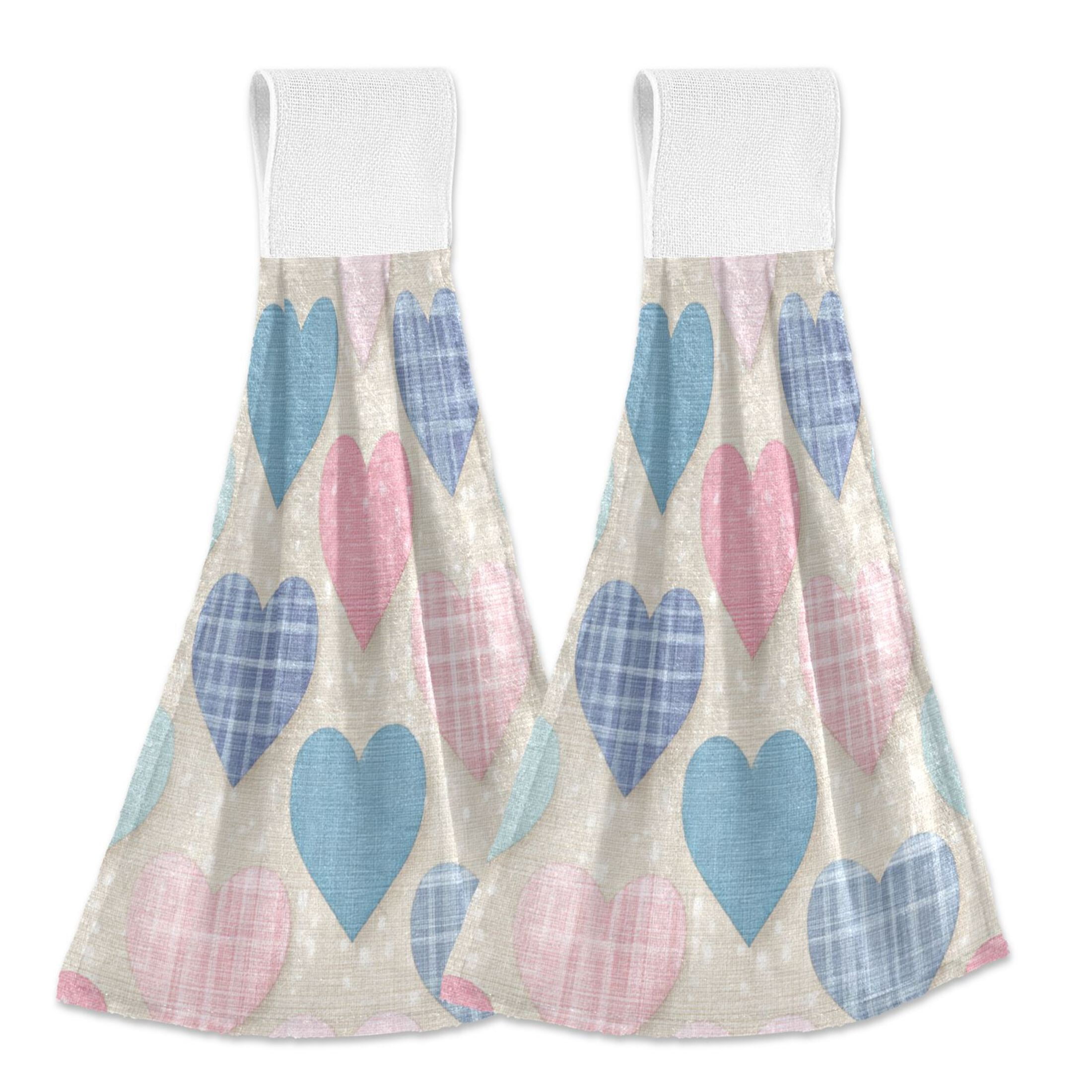 2PCS Velcro Hangable Hand Towels Quick-Drying Hanging Kitchen Towels ...