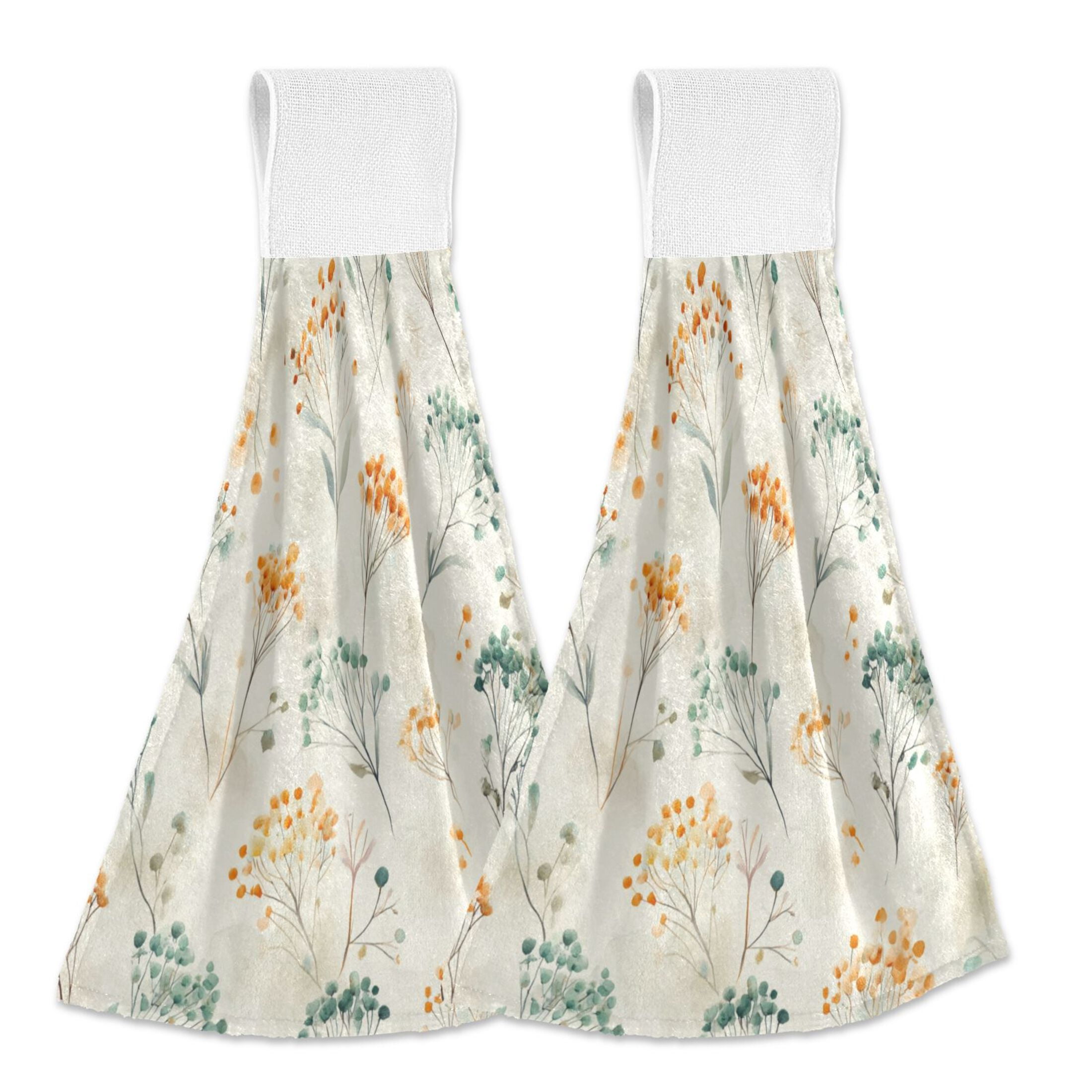 2PCS Velcro Hangable Hand Towels Quick-Drying Hanging Kitchen Towels ...