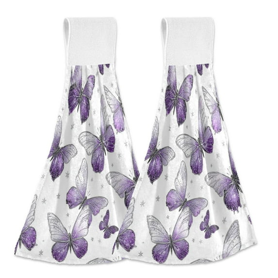 2PCS Velcro Hangable Hand Towels Quick-Drying Hanging Kitchen Towels ...