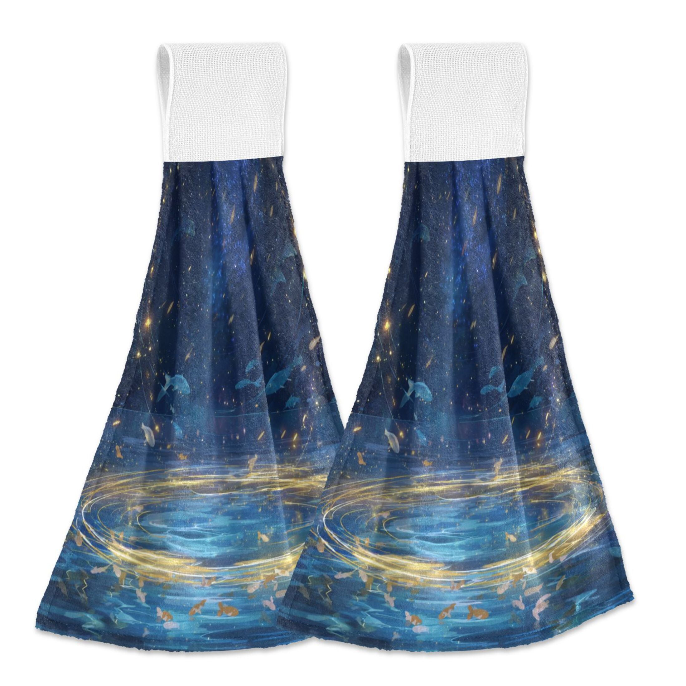 2PCS Velcro Hangable Hand Towels Quick-Drying Hanging Kitchen Towels ...