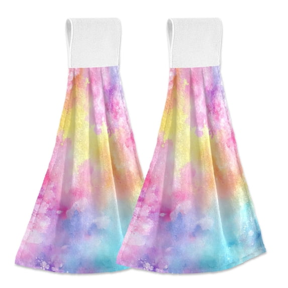 2PCS Velcro Hangable Hand Towels Quick-Drying Hanging Kitchen Towels ...