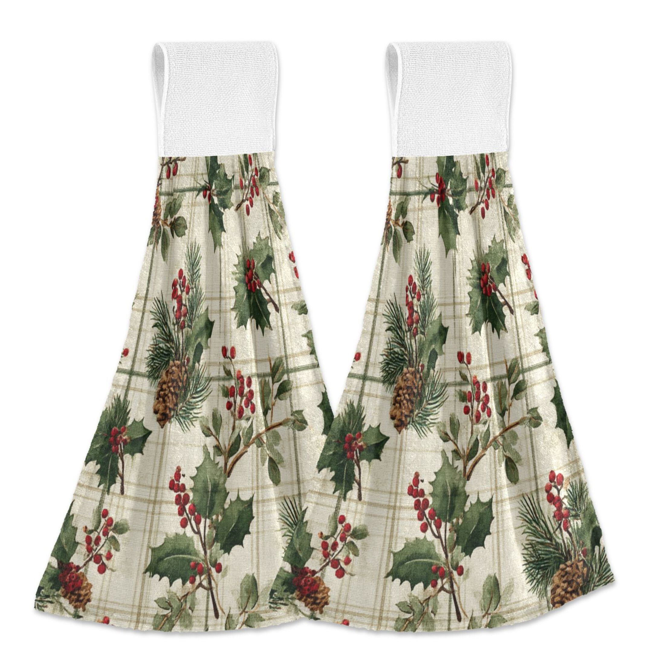 2PCS Velcro Hangable Hand Towels Quick-Drying Hanging Kitchen Towels ...