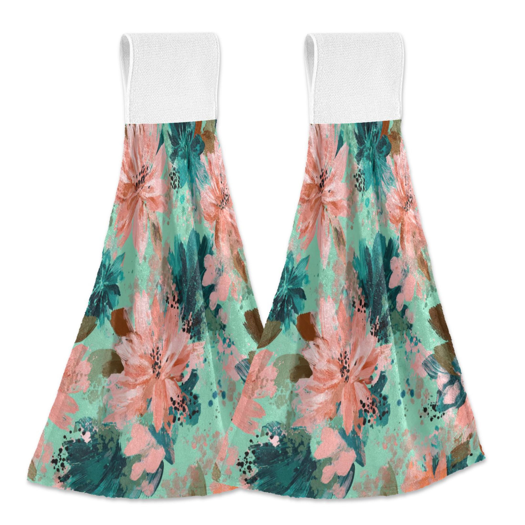 2PCS Velcro Hangable Hand Towels Quick-Drying Hanging Kitchen Towels ...