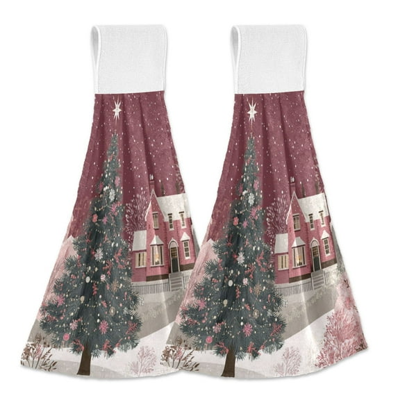 2PCS Velcro Hangable Hand Towels Quick-Drying Hanging Kitchen Towels ...