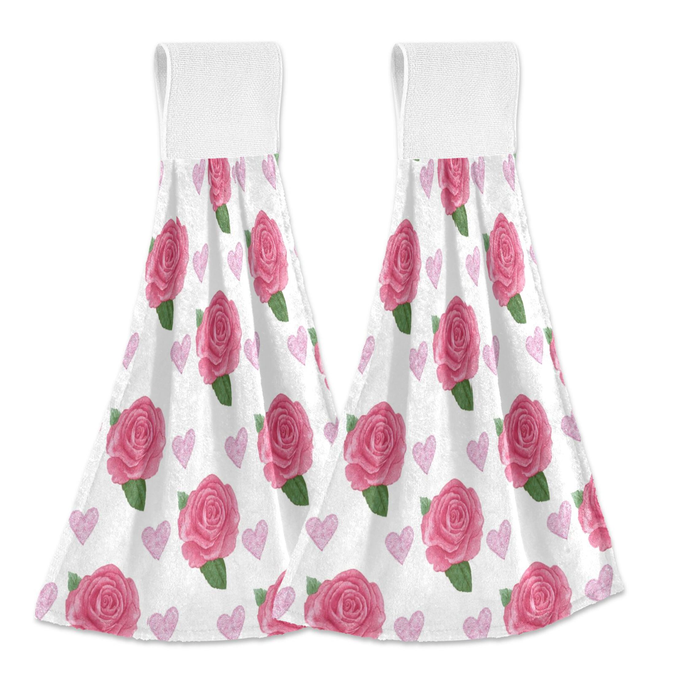 2PCS Velcro Hangable Hand Towels Quick-Drying Hanging Kitchen Towels ...