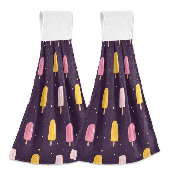 2PCS Velcro Hangable Hand Towels Quick-Drying Hanging Kitchen Towels ...
