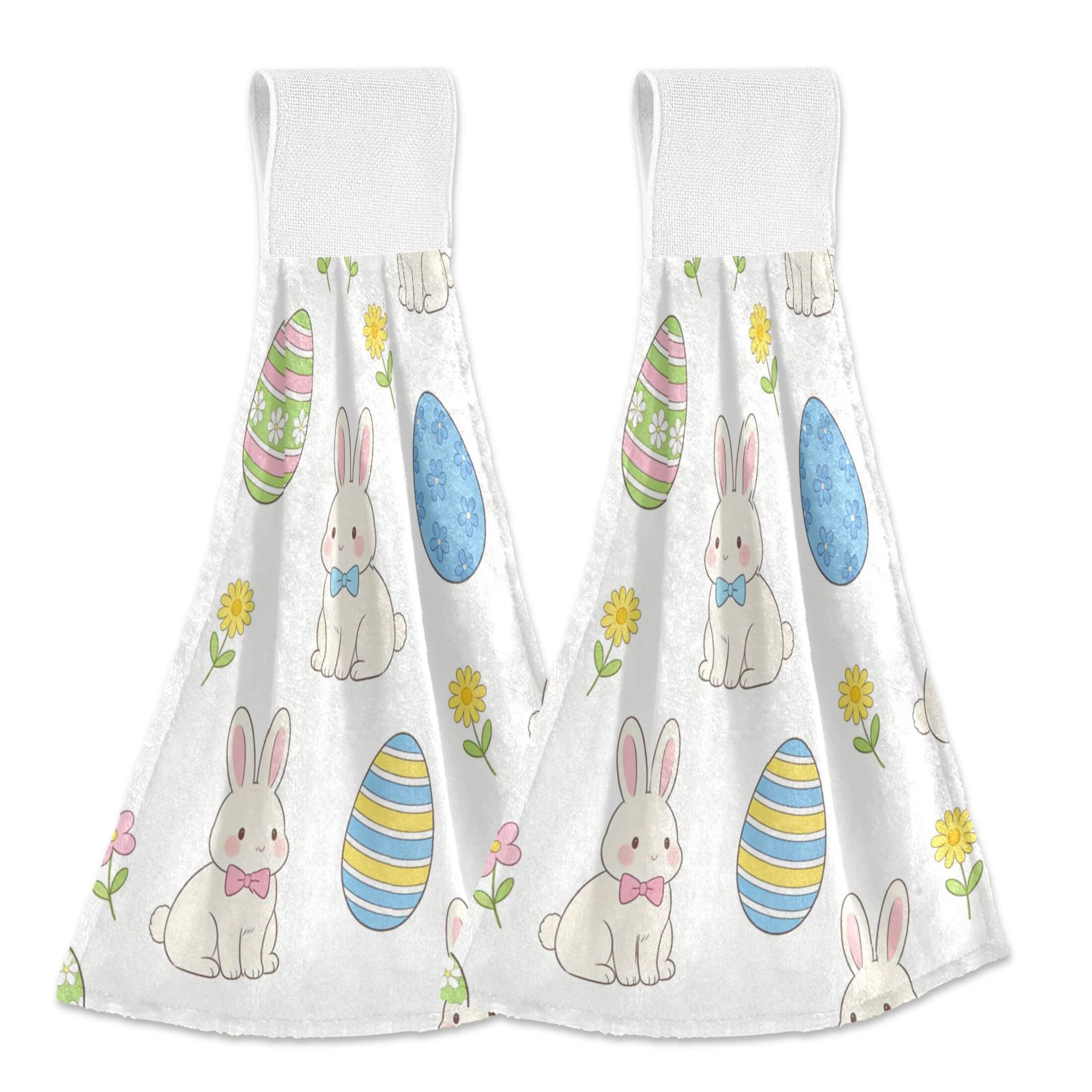 2PCS Velcro Hangable Hand Towels Quick-Drying Hanging Kitchen Towels ...