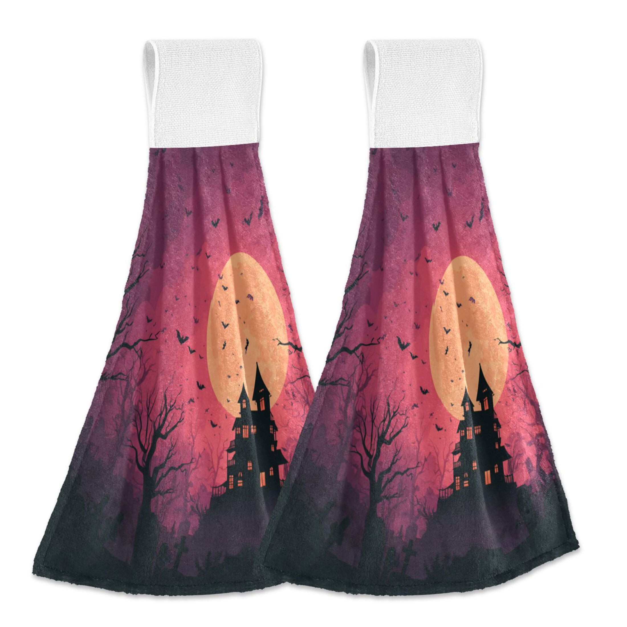 2PCS Velcro Hangable Hand Towels Quick-Drying Hanging Kitchen Towels ...