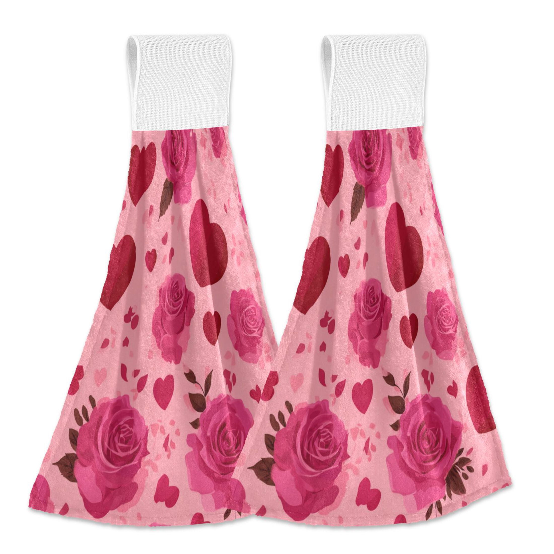 2PCS Velcro Hangable Hand Towels Quick-Drying Hanging Kitchen Towels ...