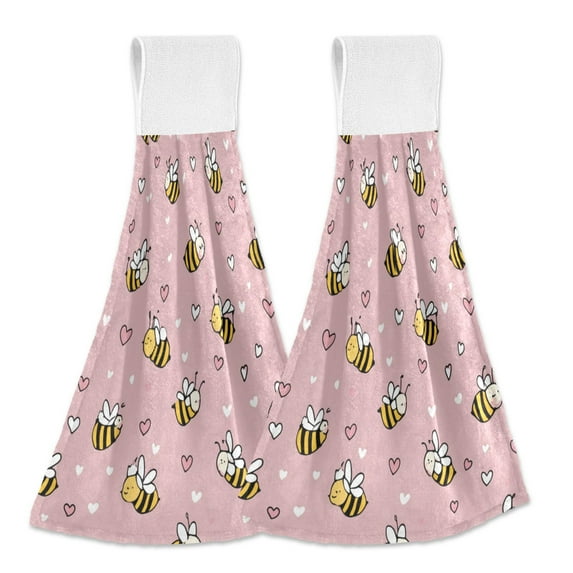 2PCS Velcro Hangable Hand Towels Quick-Drying Hanging Kitchen Towels ...