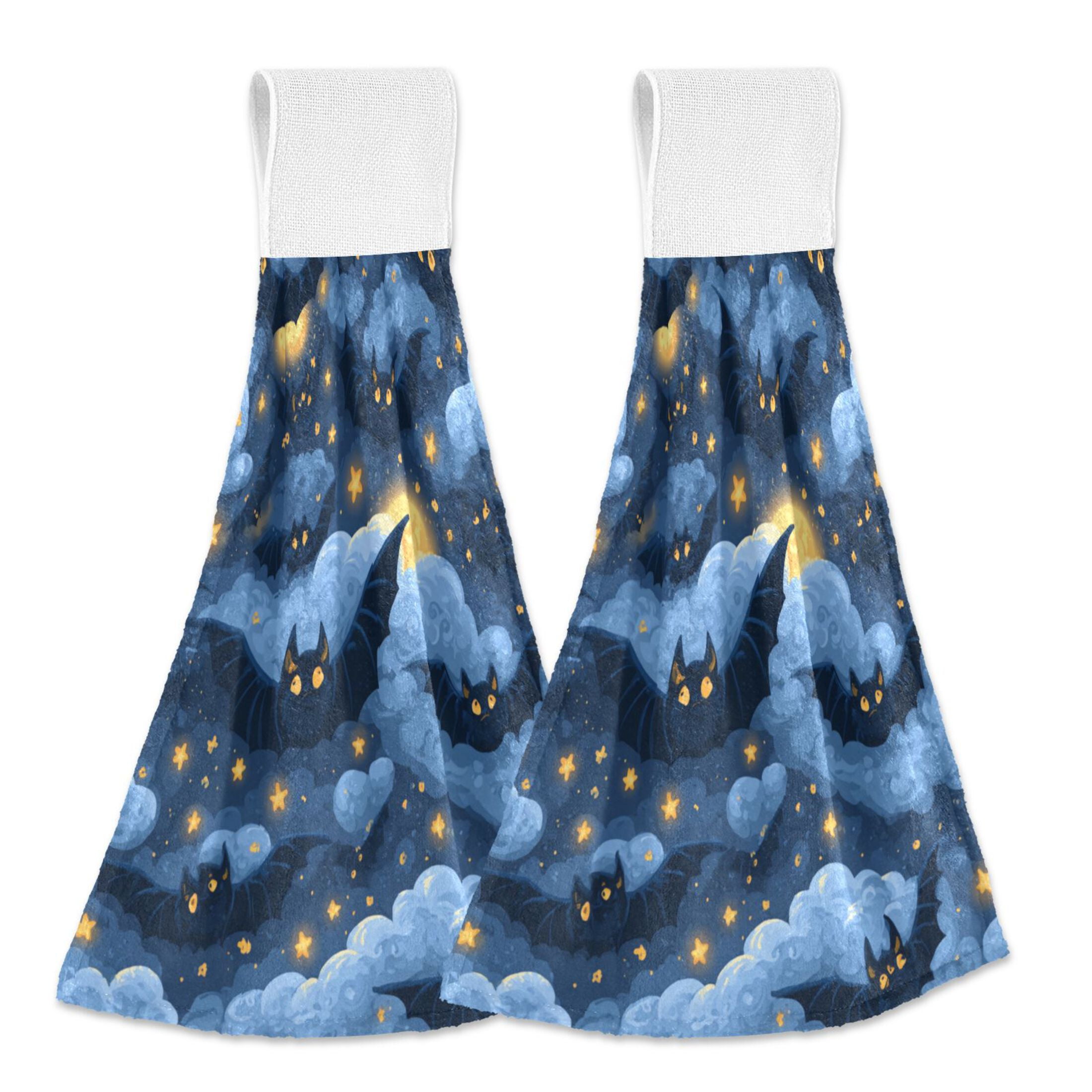 2PCS Velcro Hangable Hand Towels Quick-Drying Hanging Kitchen Towels ...