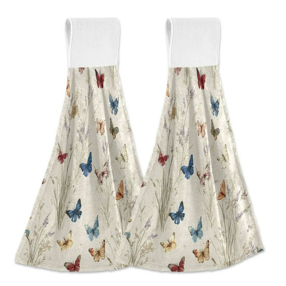 2PCS Velcro Hangable Hand Towels Quick-Drying Hanging Kitchen Towels ...