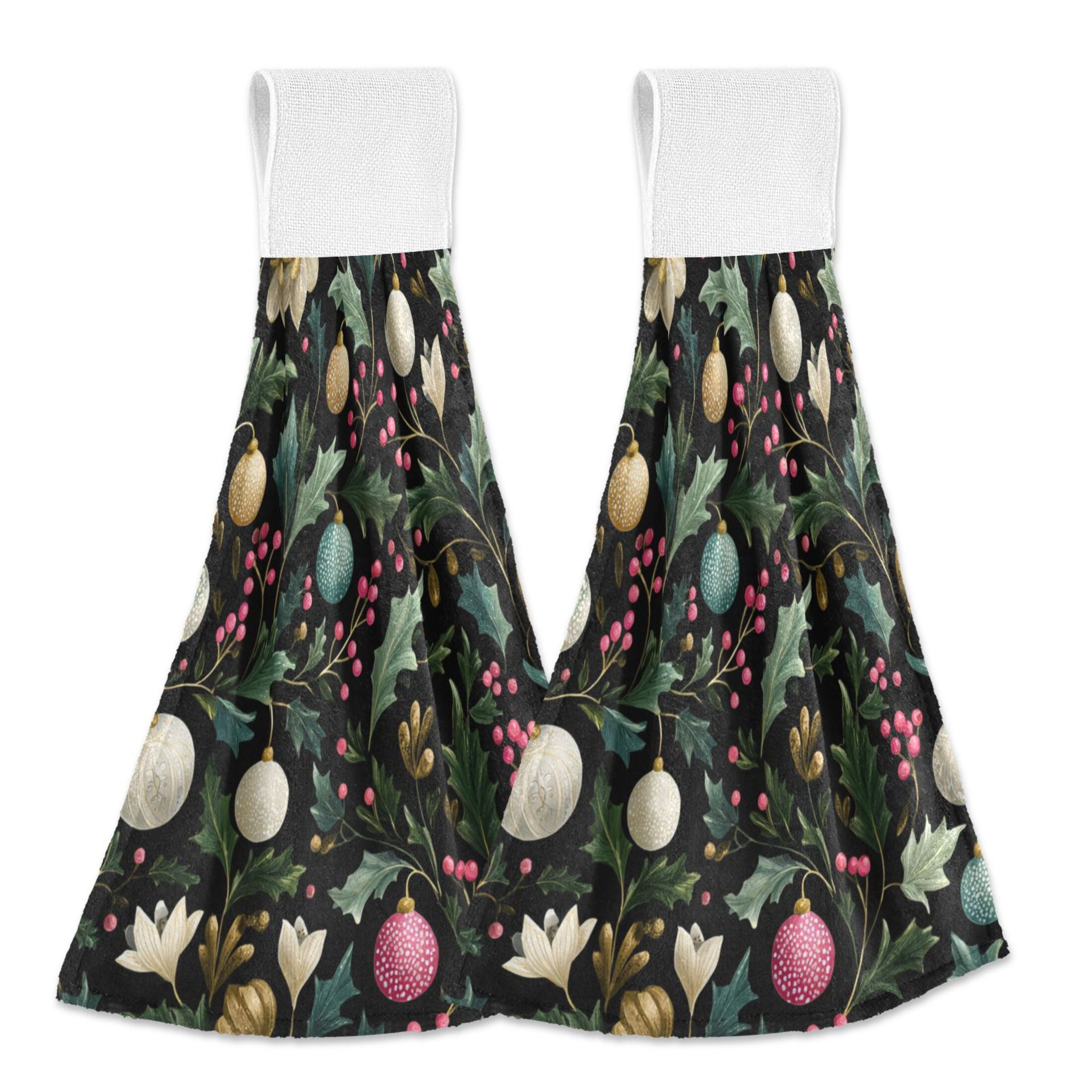 2PCS Velcro Hangable Hand Towels Quick-Drying Hanging Kitchen Towels ...