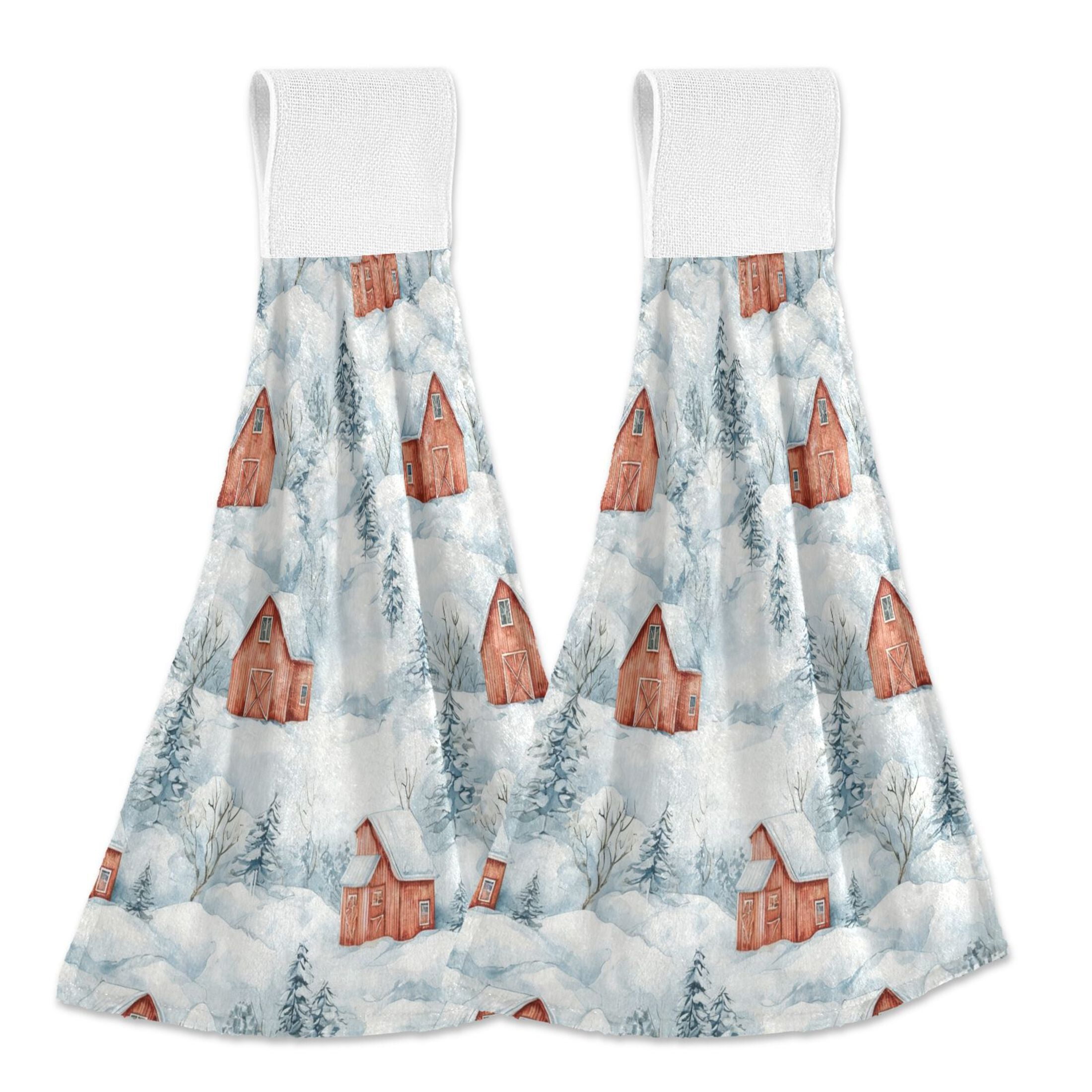 2PCS Velcro Hangable Hand Towels Quick-Drying Hanging Kitchen Towels ...