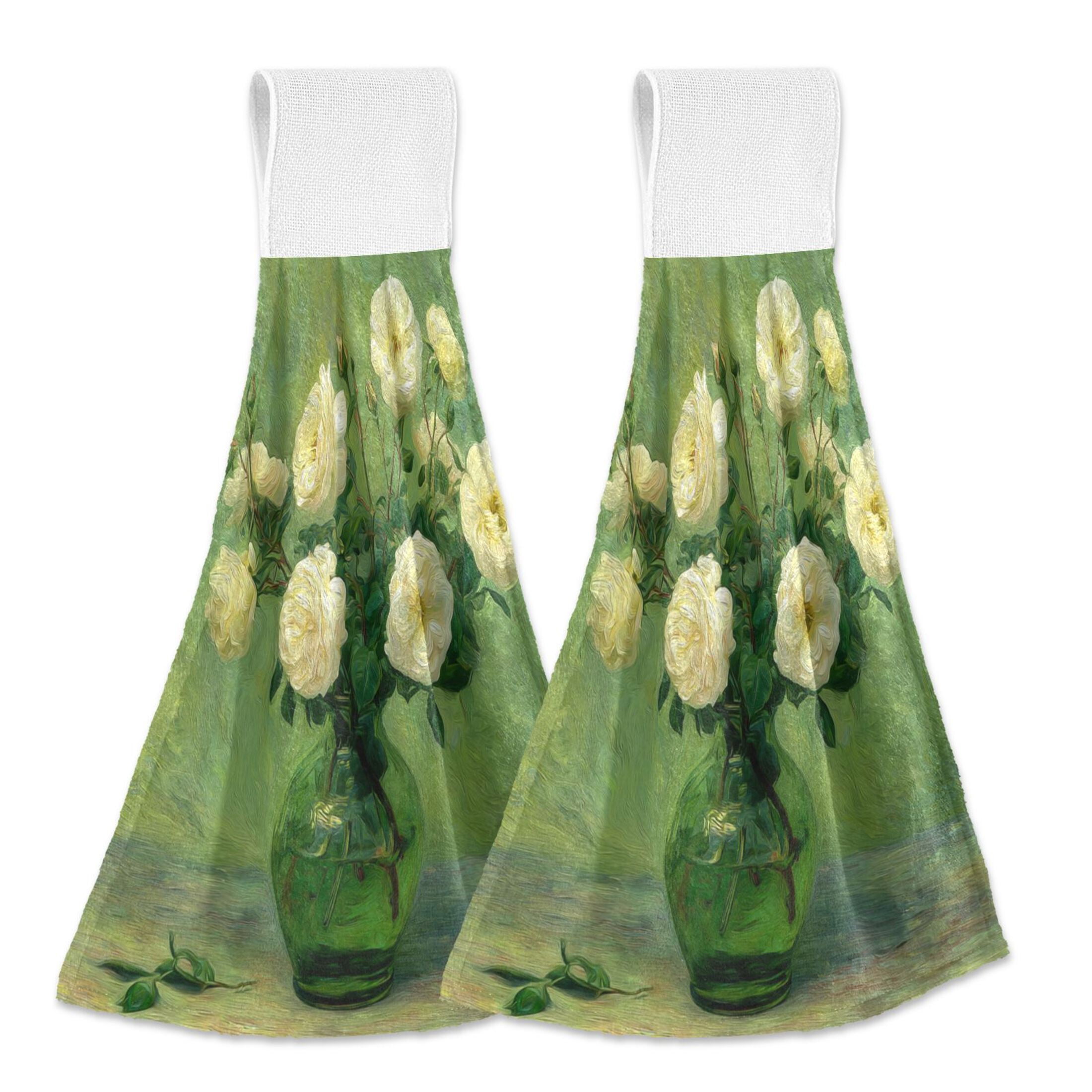 2PCS Velcro Hangable Hand Towels Quick-Drying Hanging Kitchen Towels ...
