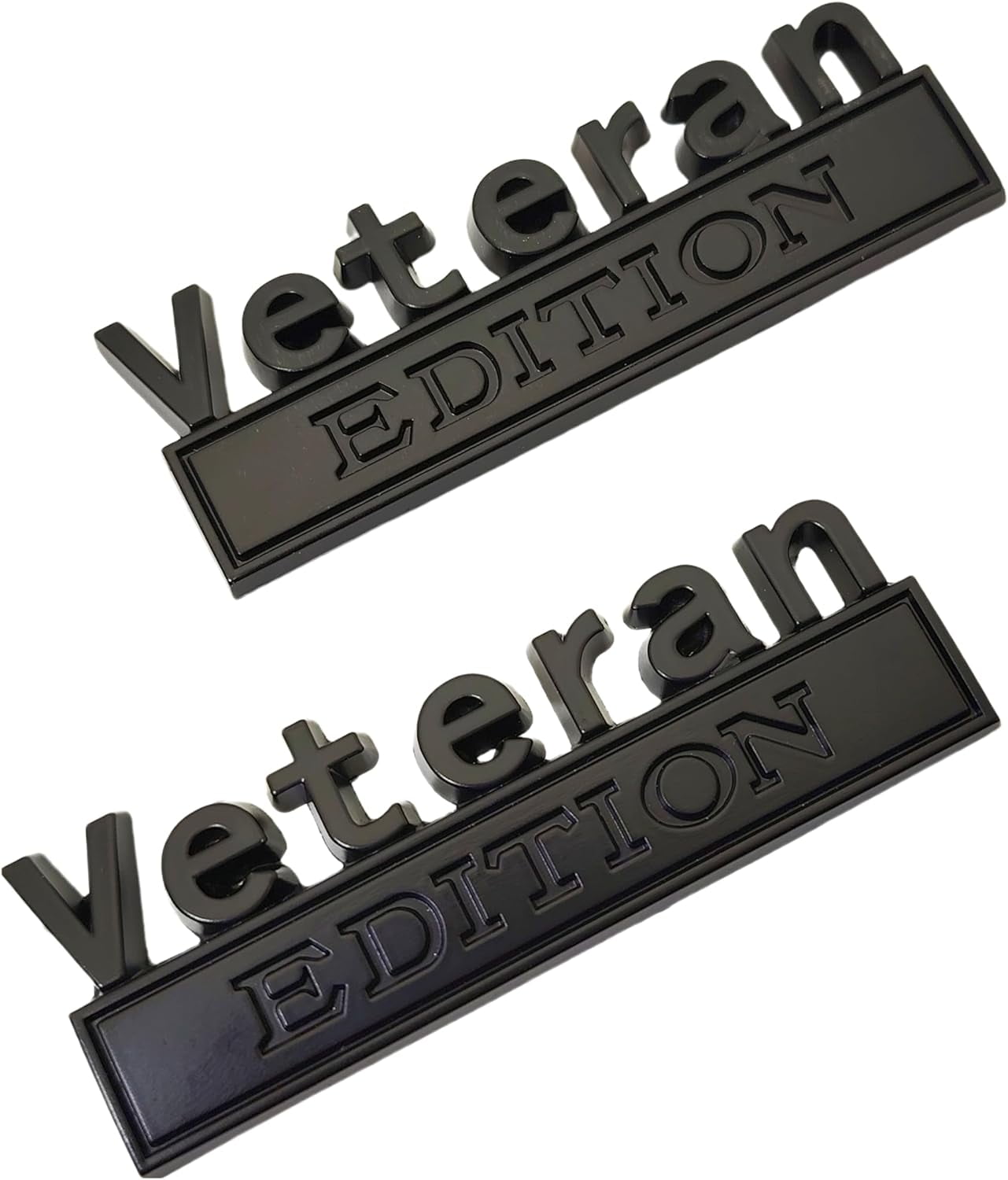2PCS Veteran Edition Car Metal Emblem Special Decal 3D Letters Bumper ...