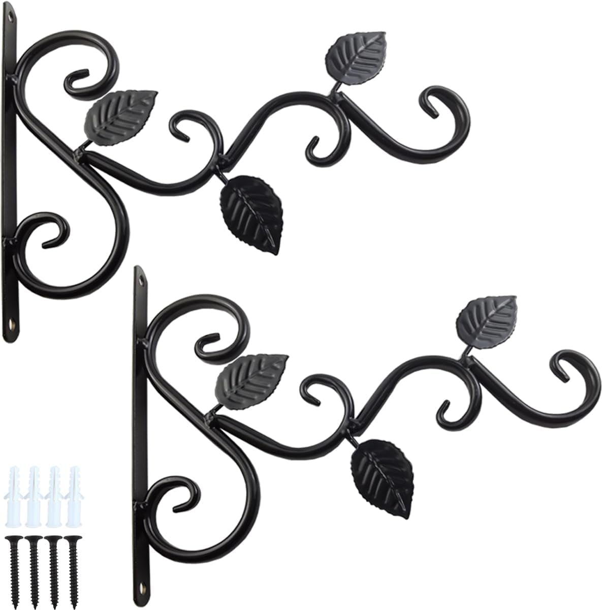 2PCS Wall Hook Hanging Plant Brackets, Metal Plant Bracket Iron Wall ...