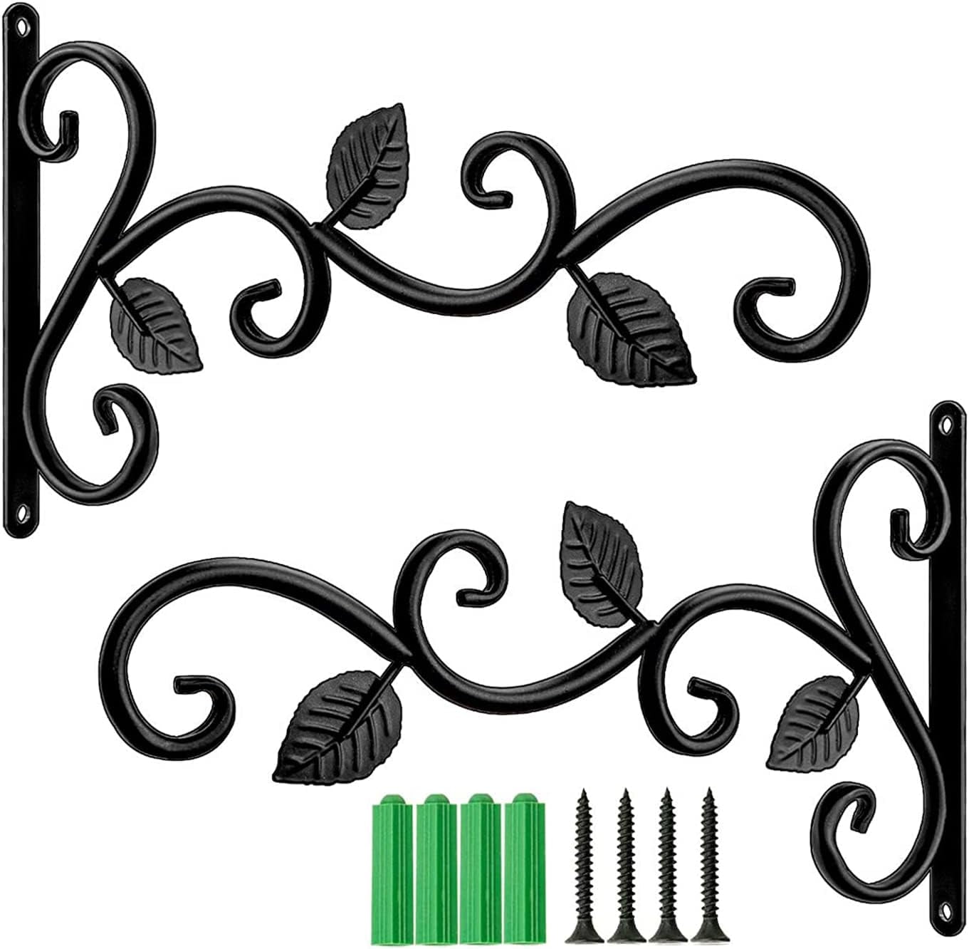 2PCS Wall Hook Hanging Plant Brackets, Metal Plant Bracket Iron Wall ...