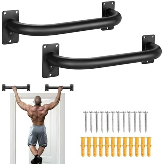 2PCS Wall Mount Doorway Pull Up Bar, Heavy Duty Strength Training Chin ...