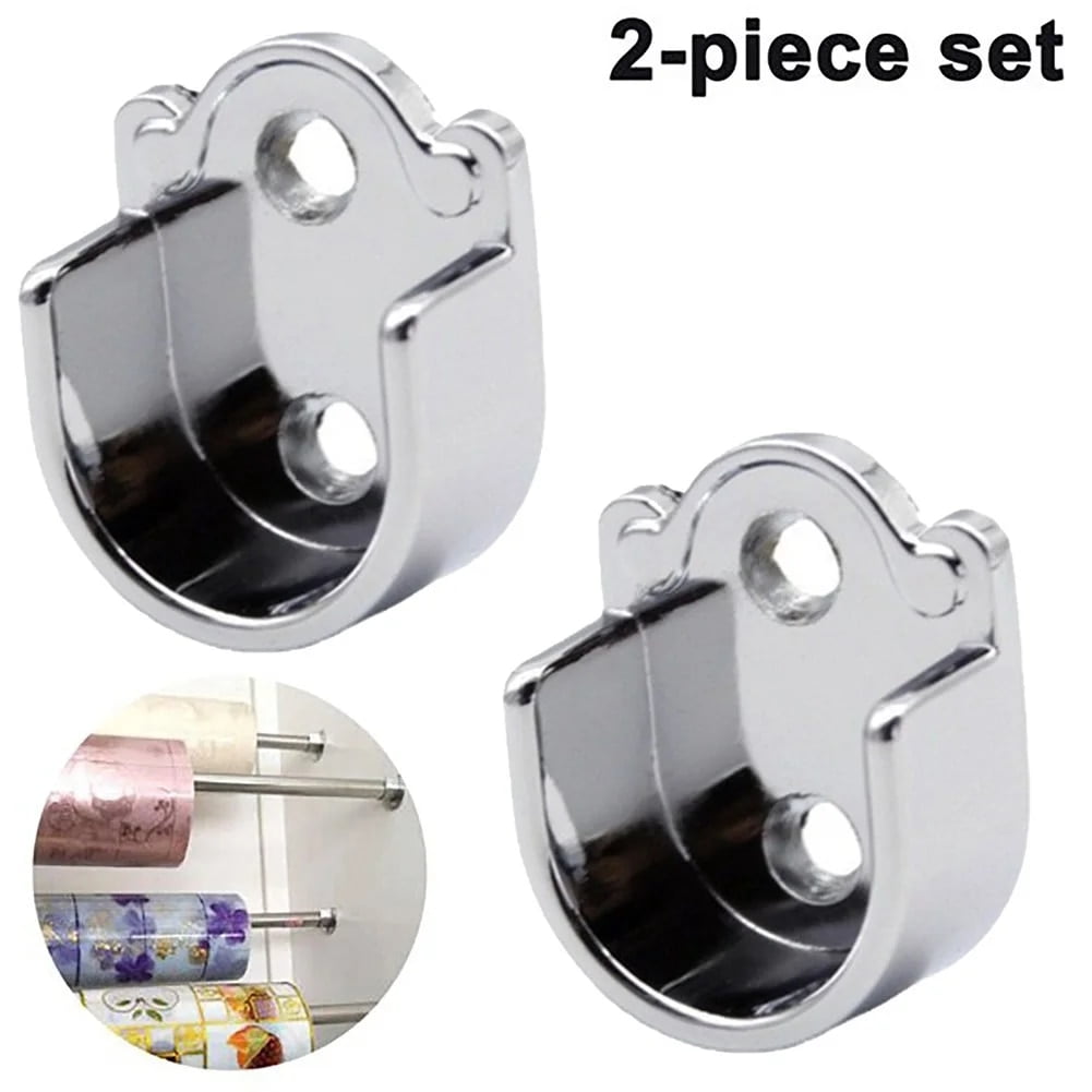 2PCS Wardrobe Bracket Heavy Duty Rod Socket Flange Rod Holder Closet ...