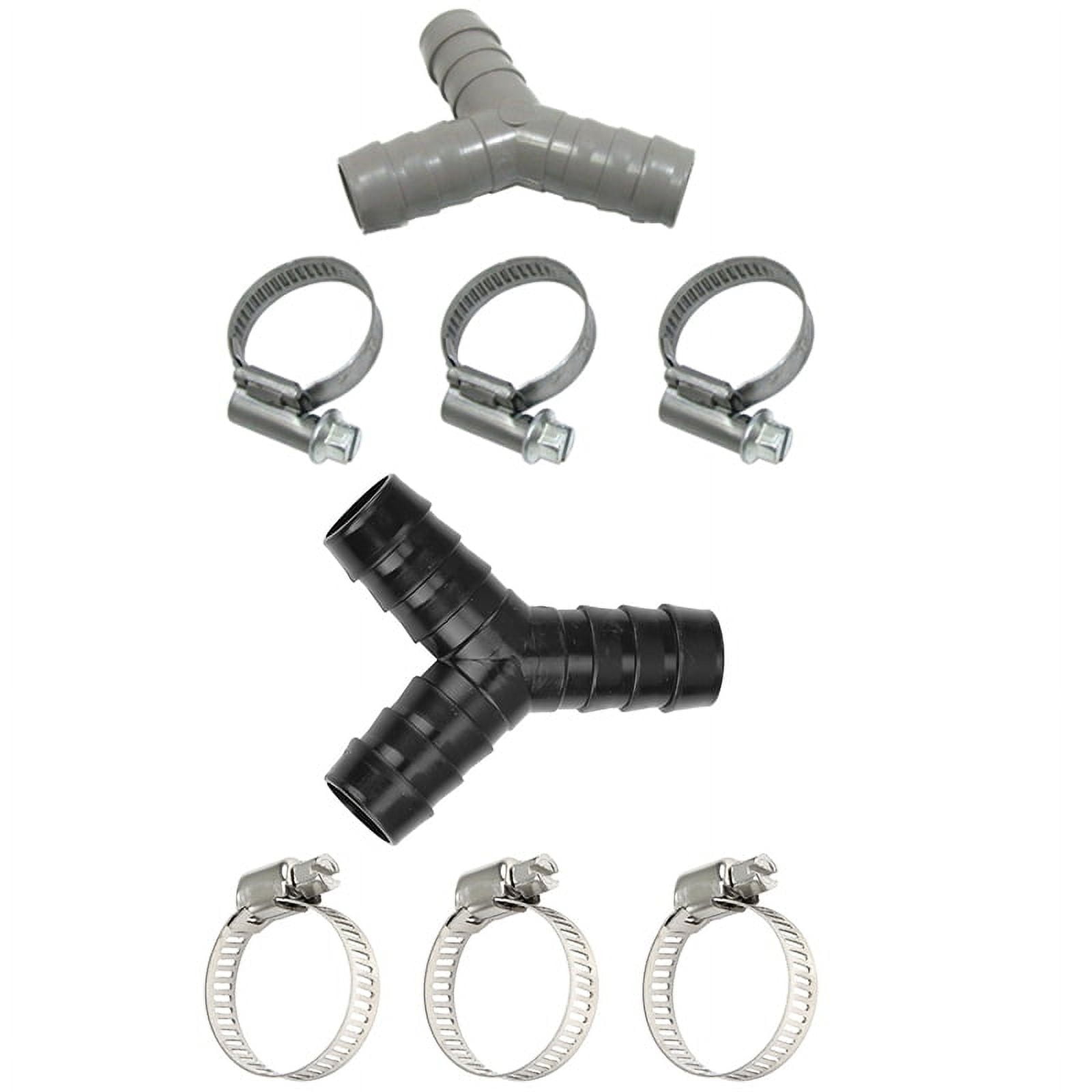 2PCS Washing Machine Drain Hose Y-Type Reducer Plastic Connector For ...