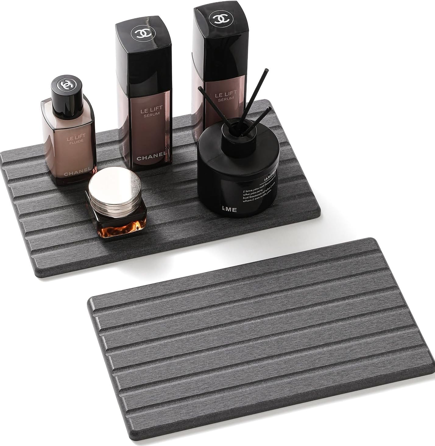 2PCS Water Absorbing Stone Drying Tray Mat for Bathroom Sink & Kitchen ...