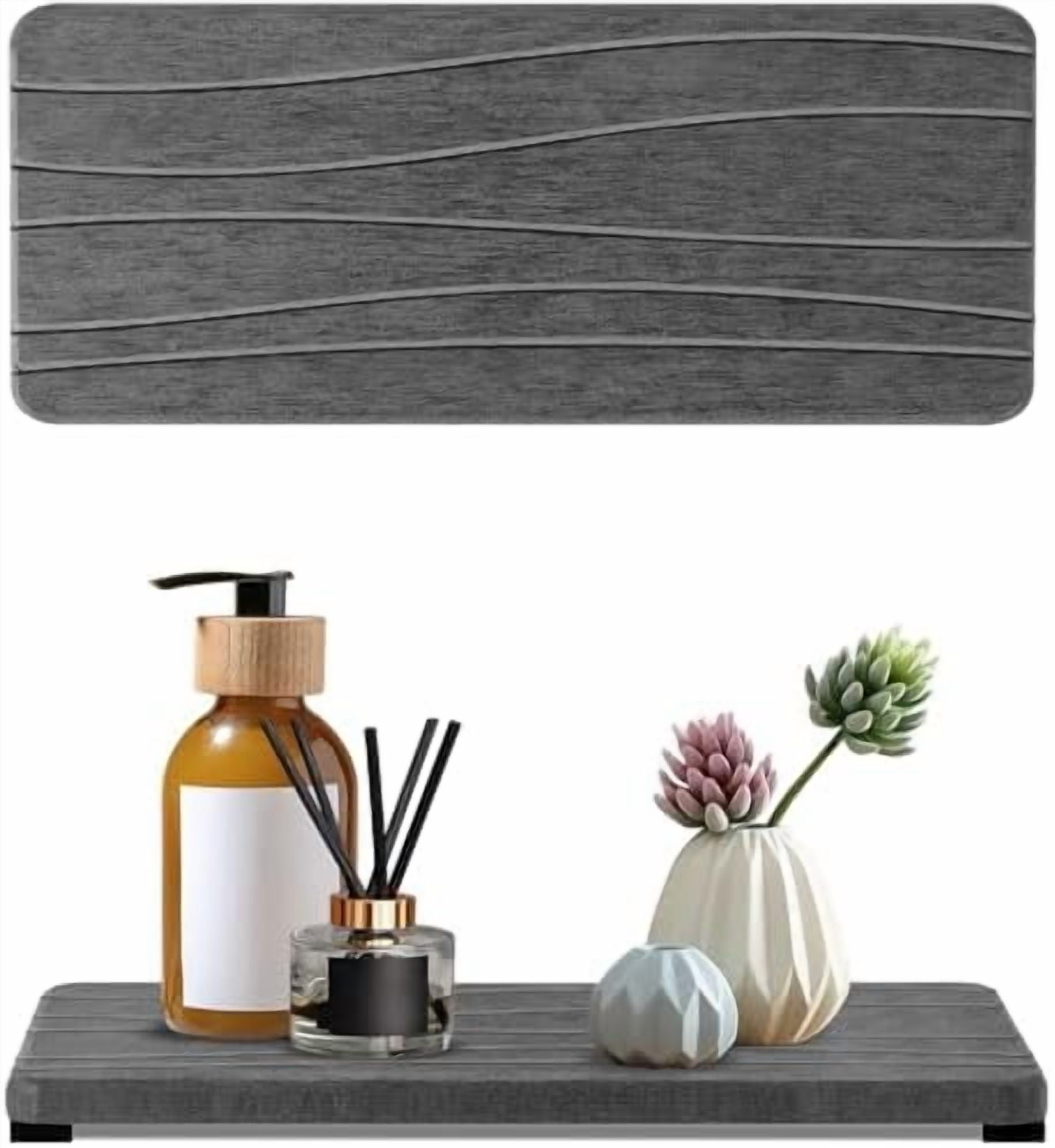 2PCS Water Absorbing Stone Tray, Fast Drying Stone Sink Tray, Water ...