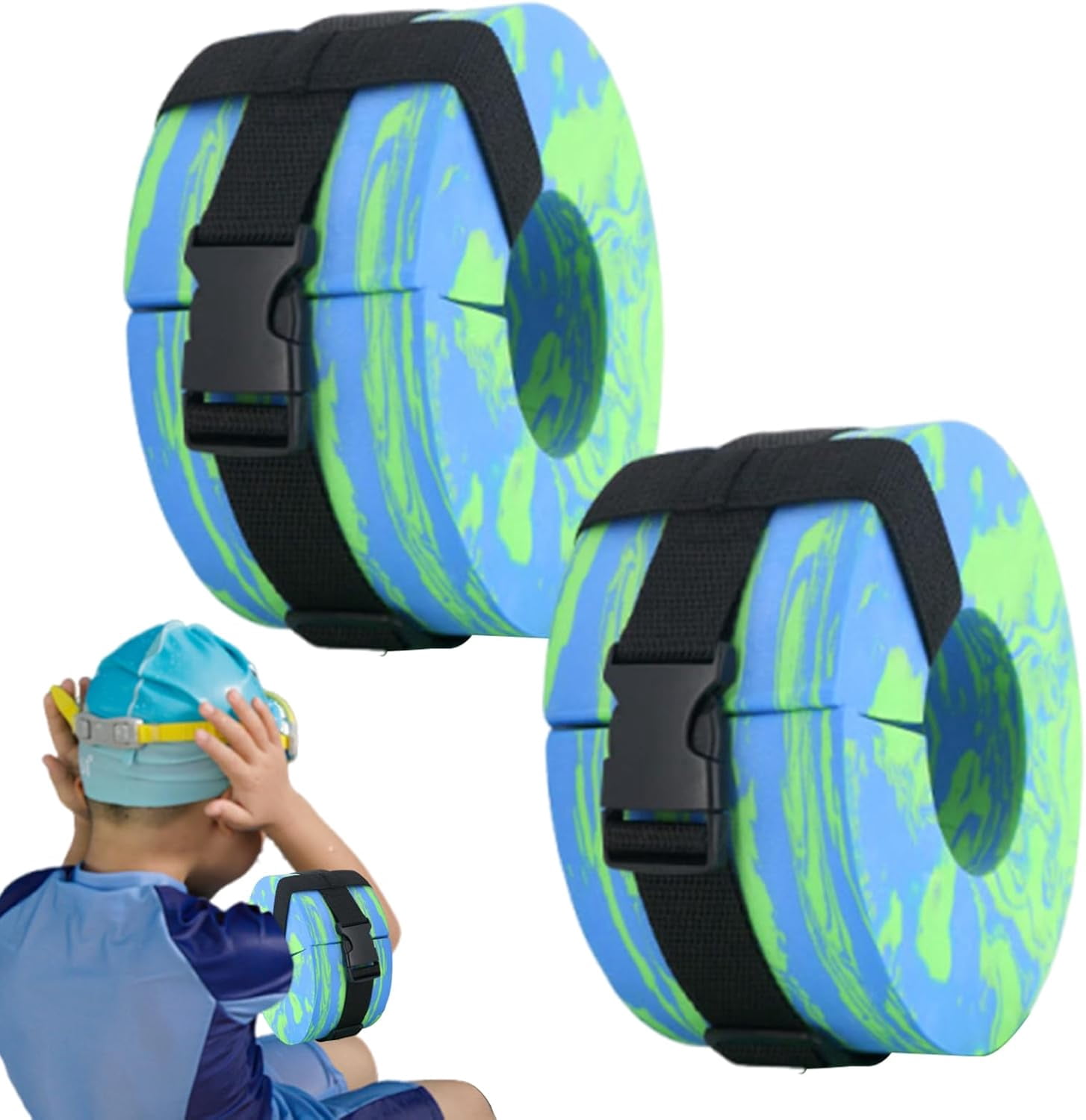 2PCS Water Aerobics Cuffs, Foam Swim Float Rings for Arms & Ankles ...