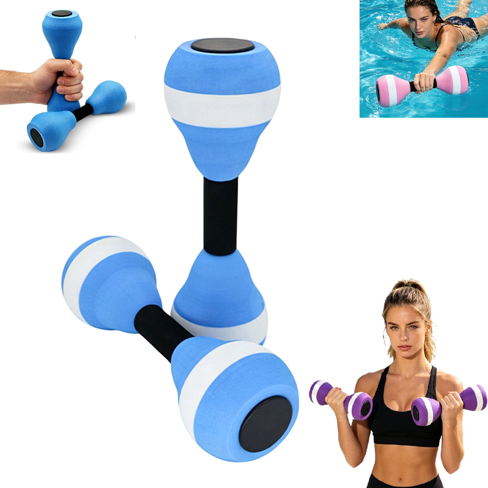 2PCS Water Exercise Weights for Pool Exercise EVA Foam Weights Swim ...