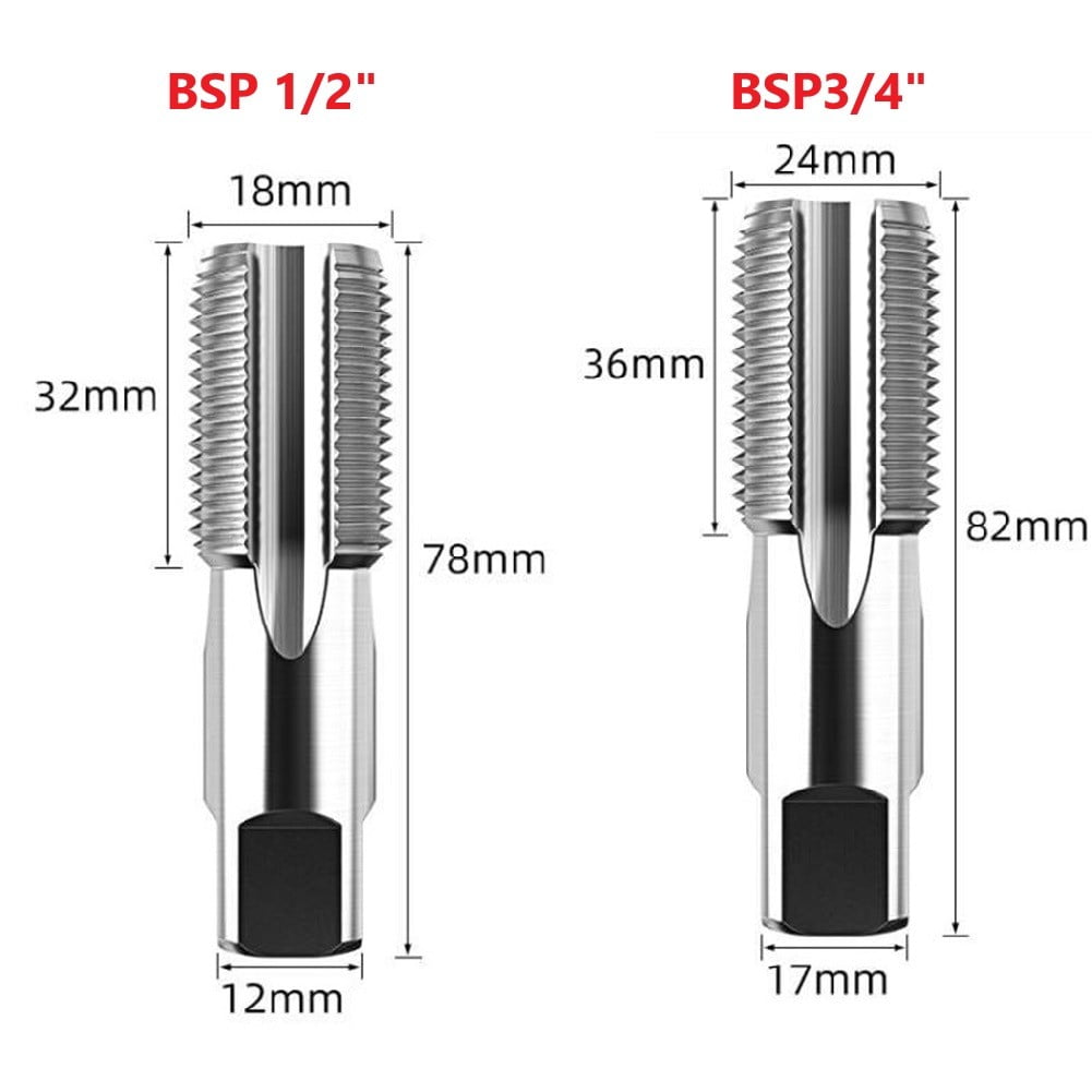 2PCS Water Pipe Screw Extractor 1/2 3/4 Inch Repair Screw Tap Water ...