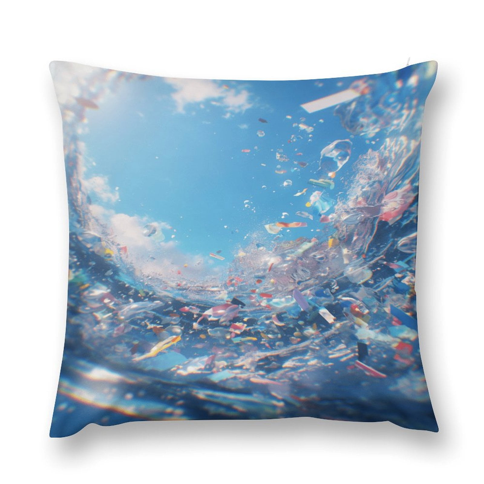 2PCS Water Splash Ripple Throw Pillow Covers 18x18 Decorative Pillows Case Soft Velvet Cushion ...