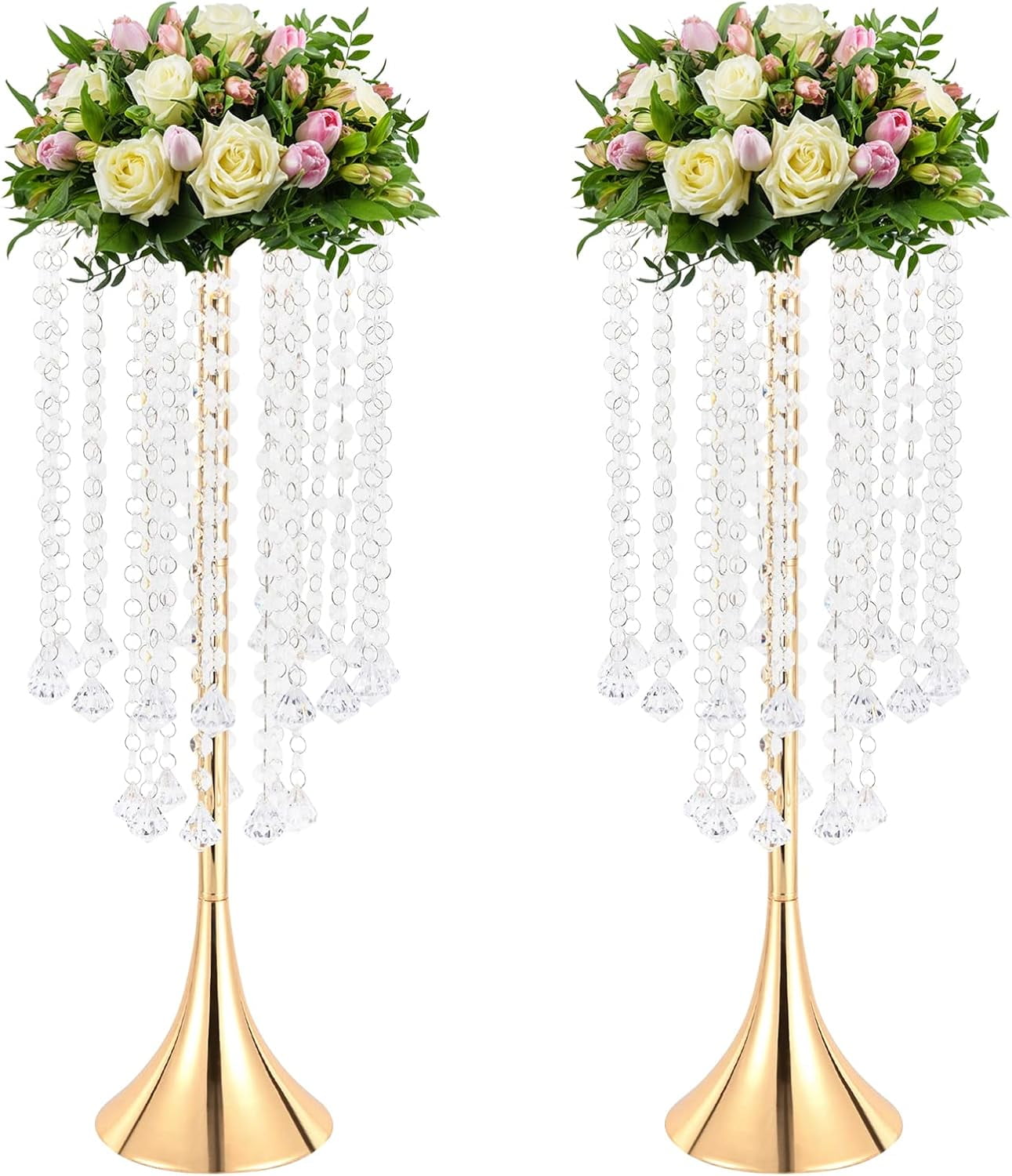 2PCS Wedding Centerpieces Flower Vases, 21.9" Table Tall Flower Stand ...