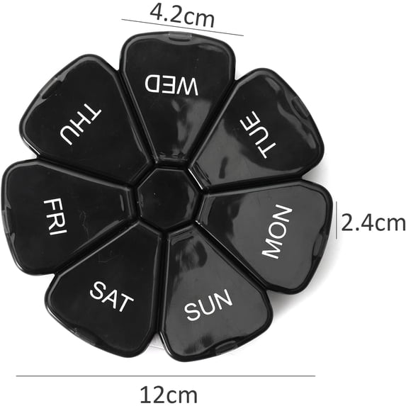 2PCS Weekly Pill Box Organiser, 7 Day One Time a Day Portable Medicine ...