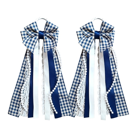 2PCS Western Cowboy Boot Bow Charm Accessories for Women, Plaid Ribbon ...