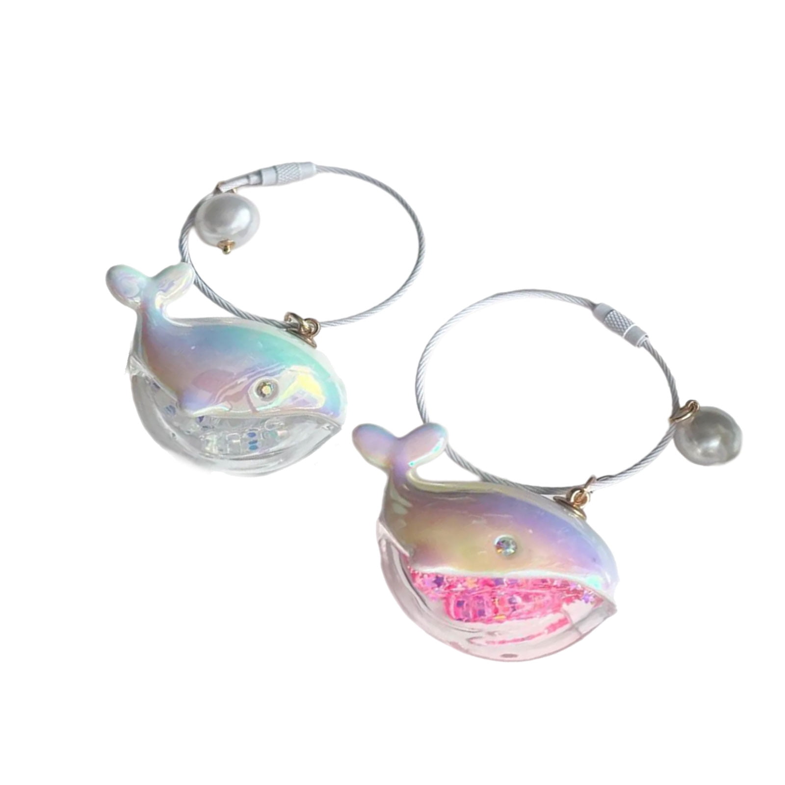 2PCS Whale Keychains Fashion Key Jewelry Key Pendant Acrylic Texture ...