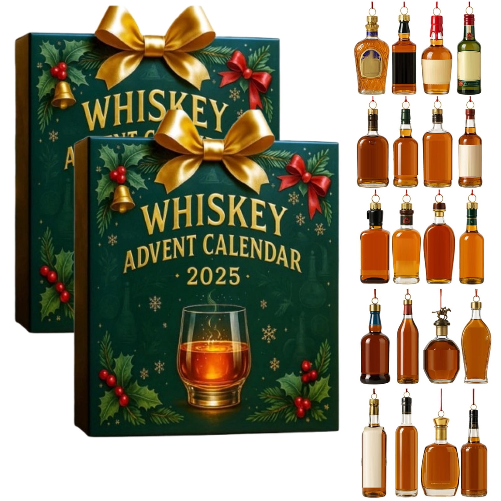 2PCS - Whiskey Advent Calendar Blind Box, Whiskey Bottle Countdown ...
