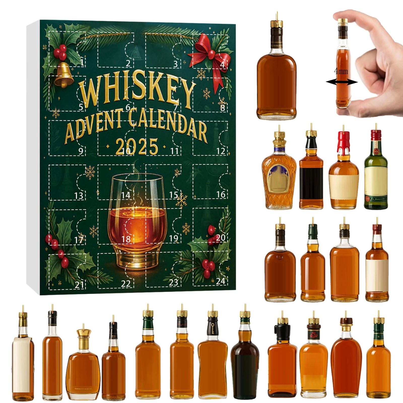 2PCS, Whiskey Christmas Advent Calendar Whiskey 24 Piece Christmas ...
