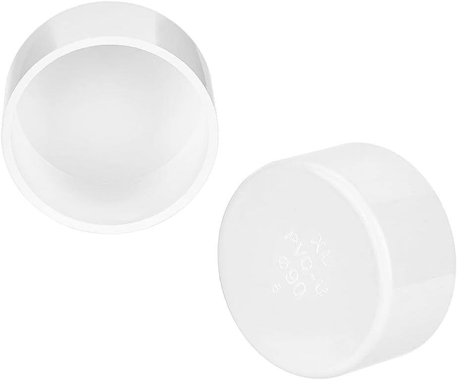 2PCS White PVC Pipe End Cap Plug Adapter 3.54inch Pipe Fittings Slip ...