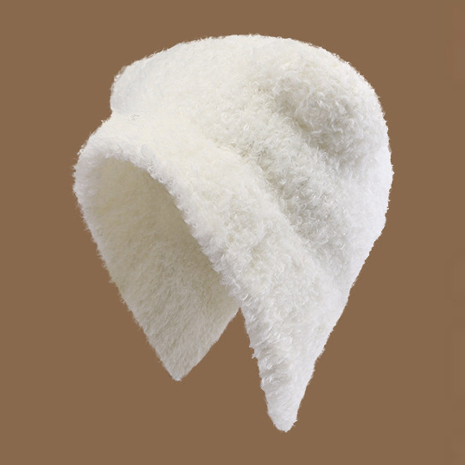 2PCS Winter Warm Woolen Hat Cute Bear Versatile Face Small Ear Cap ...