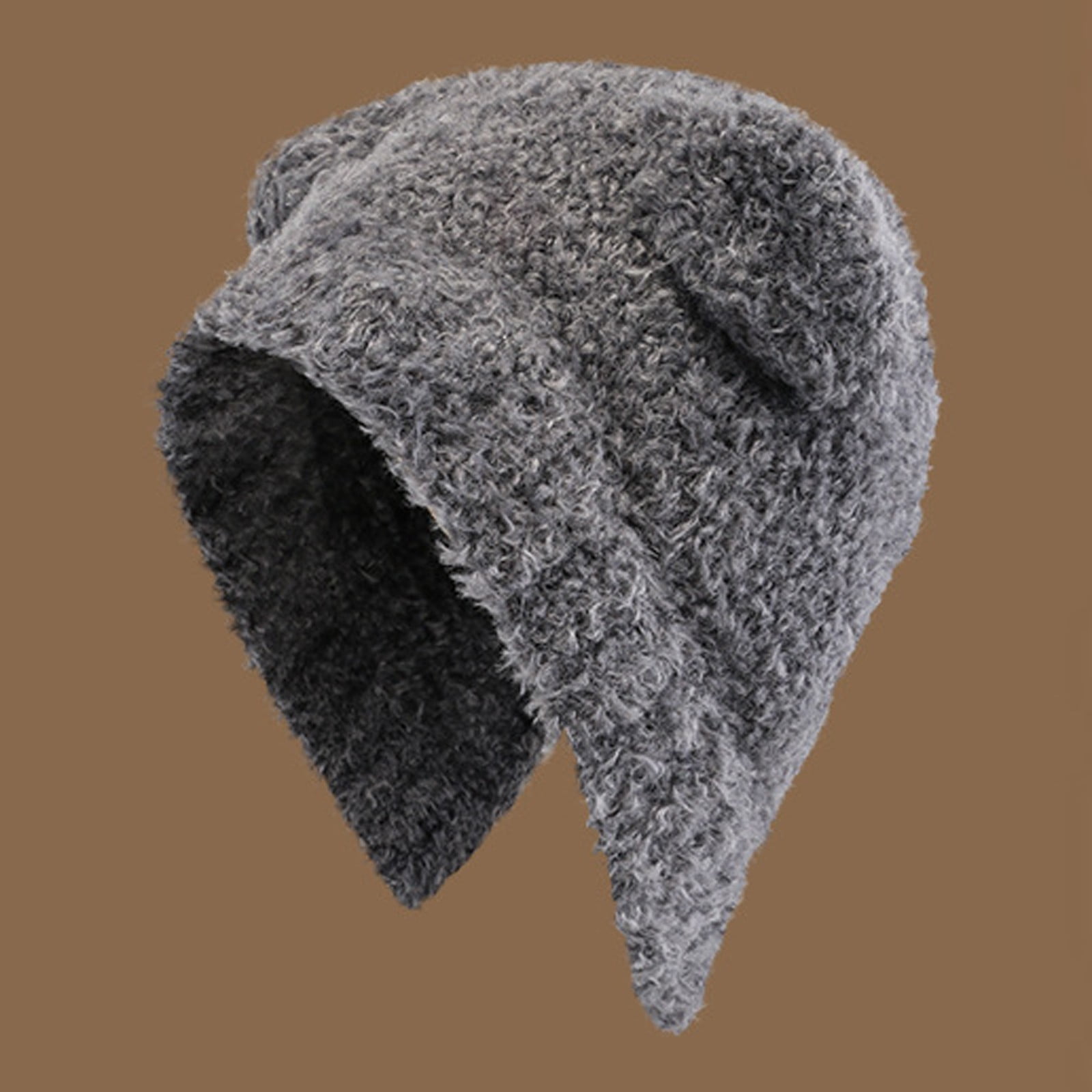 2PCS Winter Warm Woolen Hat Cute Bear Versatile Face Small Ear Cap ...