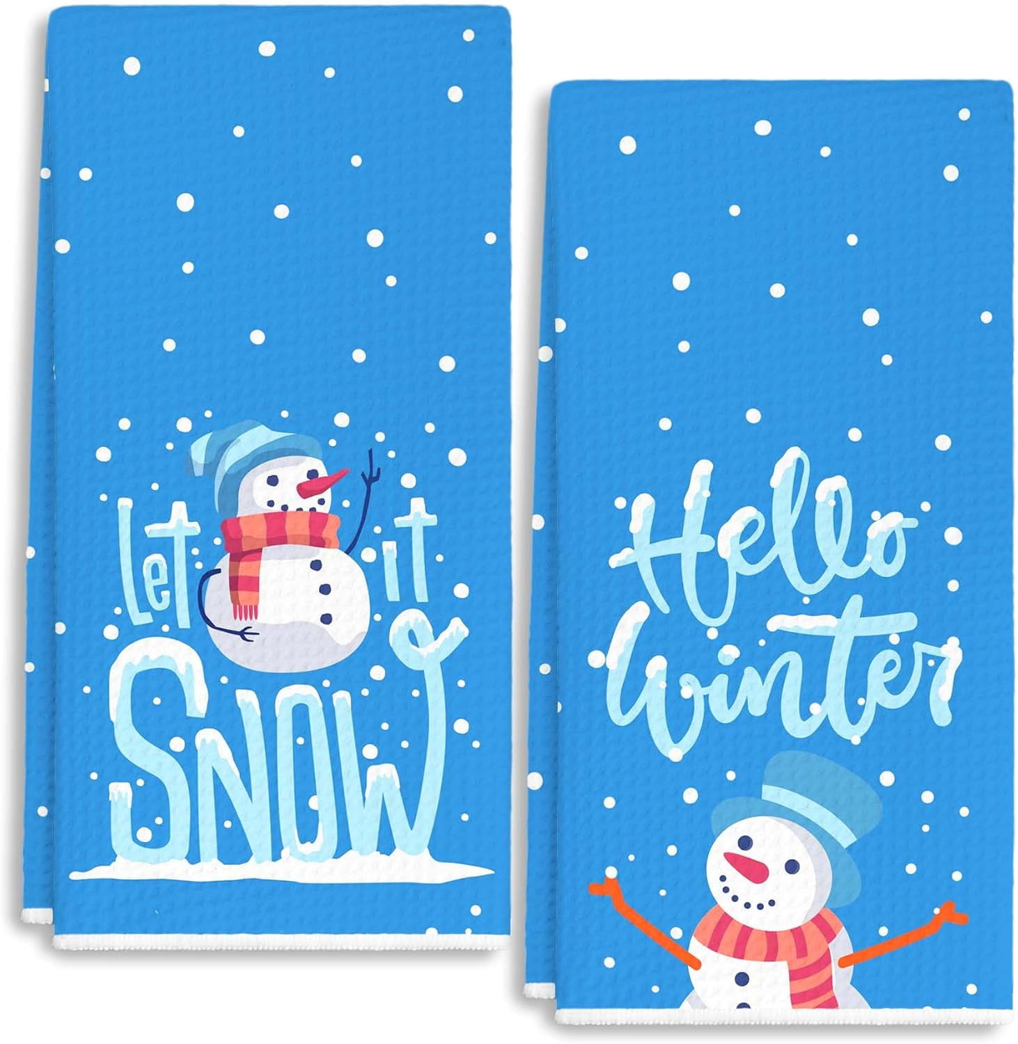2PCS Winter Wonderland Snowflake kitchen Towels Dish Towels Dishcloth ...