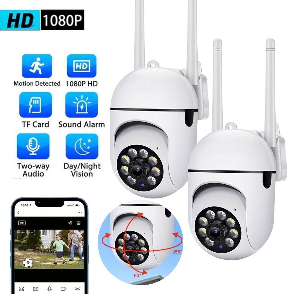 ZHAOGE Wireless Outdoor Security Camera, 2MP Dual Lens, Color Night ...