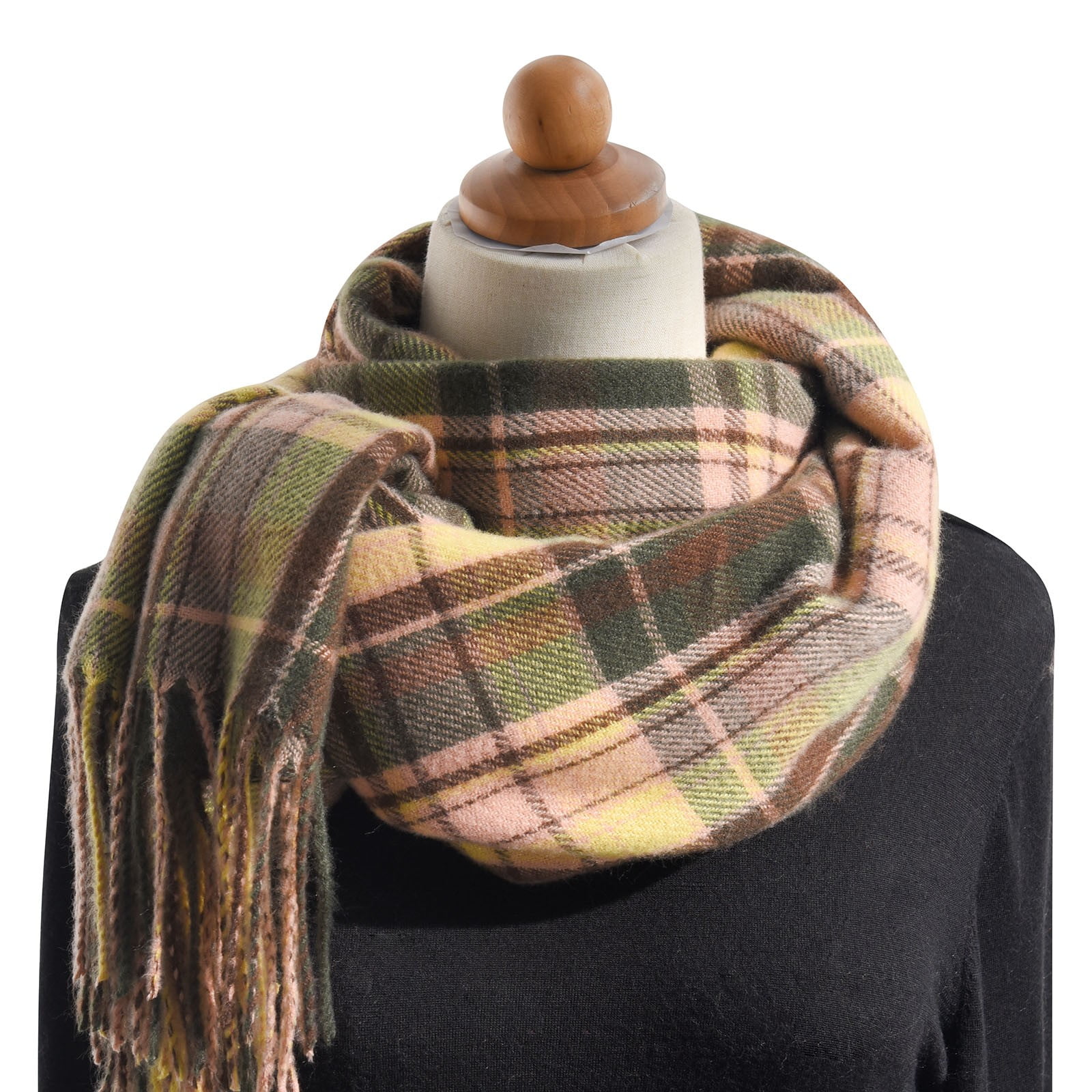2PCS Women'S Autumn And Winter Colorful Plaid Shawl Thickening Warm ...
