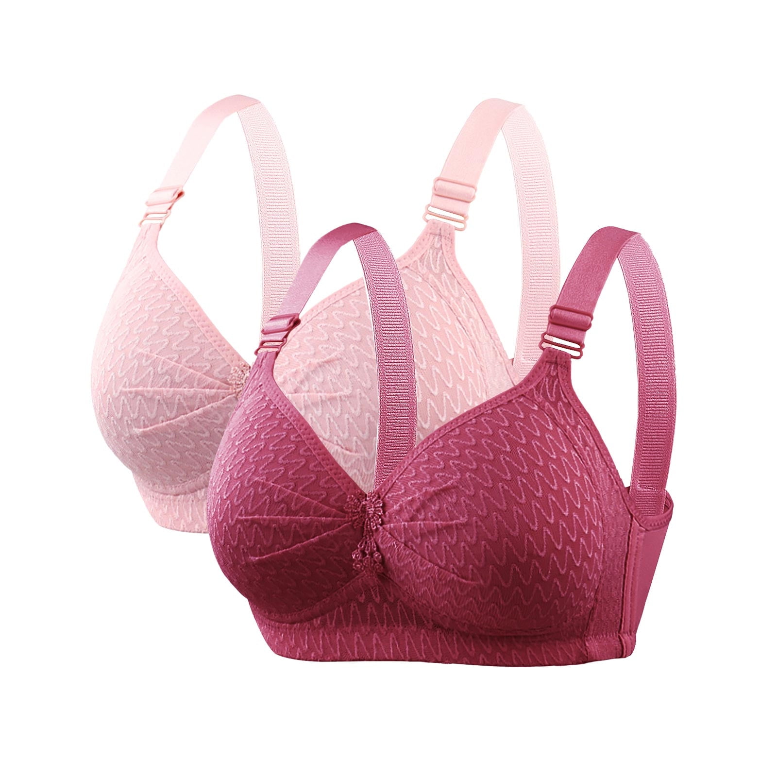 2PCS Women'S Bras Without Steel Rings Large Size Underwear Front Button ...