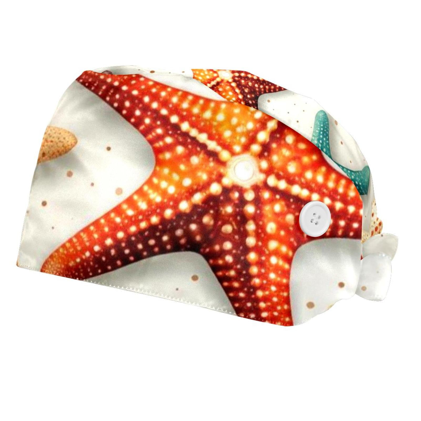 2PCS Women Working Cap with Buttons and Sweatband Ribbon Tie Back ...