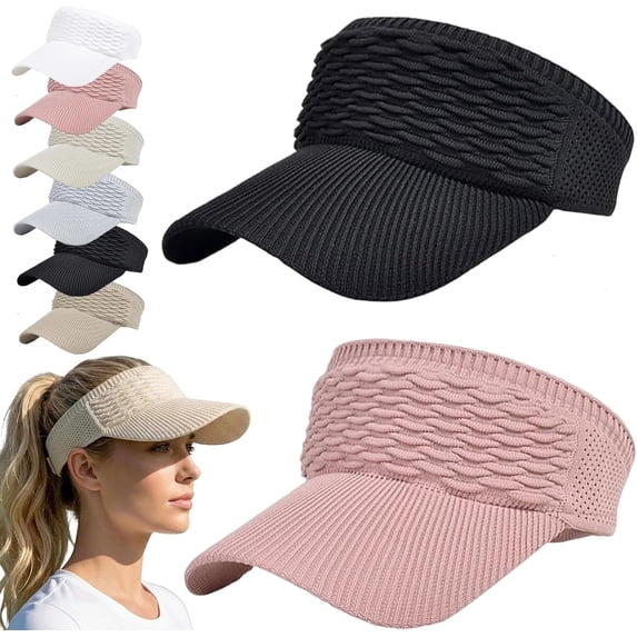 2PCS Women's High Ponytail Sun Visor Hat, UPF 50+ UV Protection, for ...