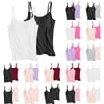 2PCS Womens Tank Tops With In Bras Orange Womens Modal Built-In Bra ...
