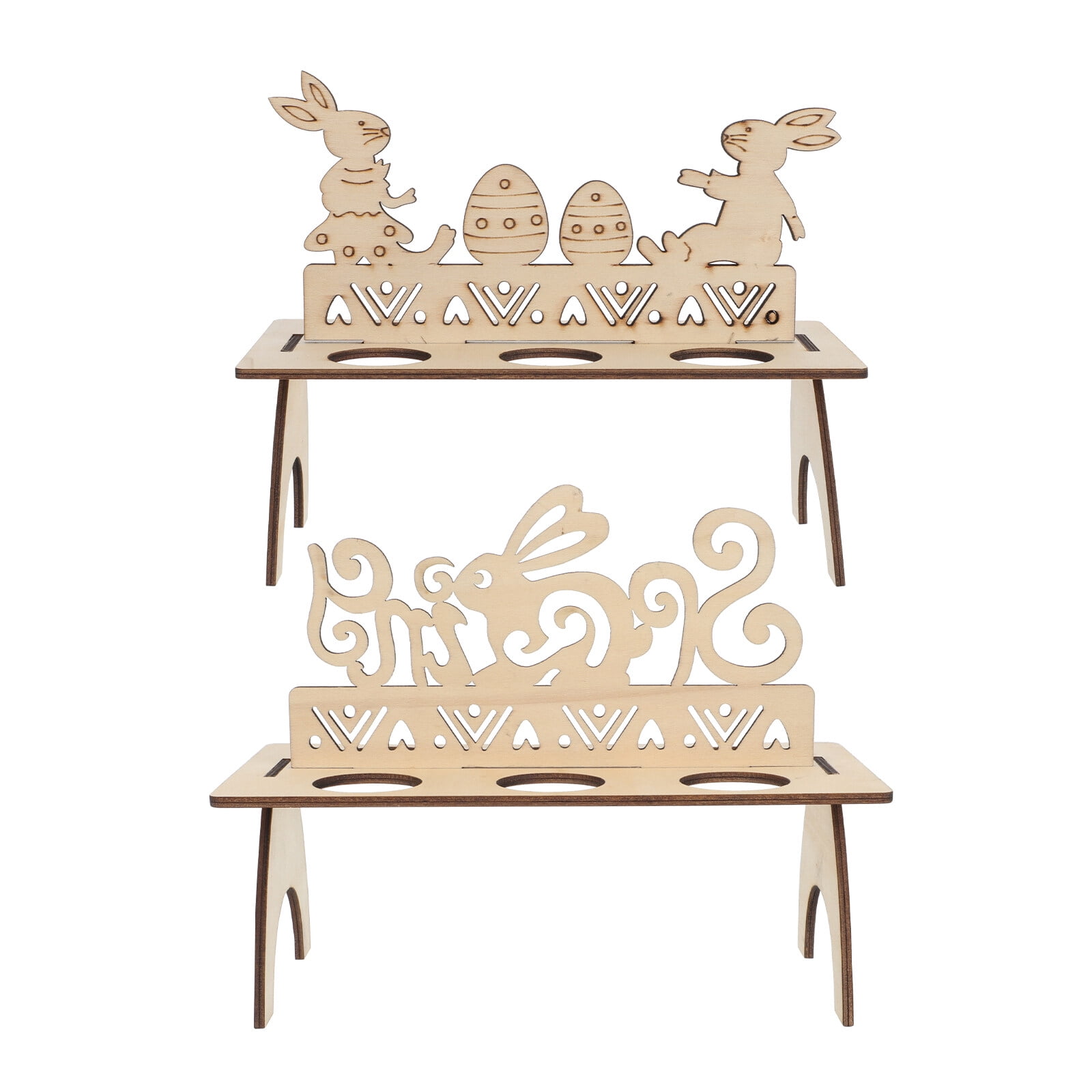 2PCS Wood DIY Easter Egg Racks Easter Egg Storage Holders Decorative ...