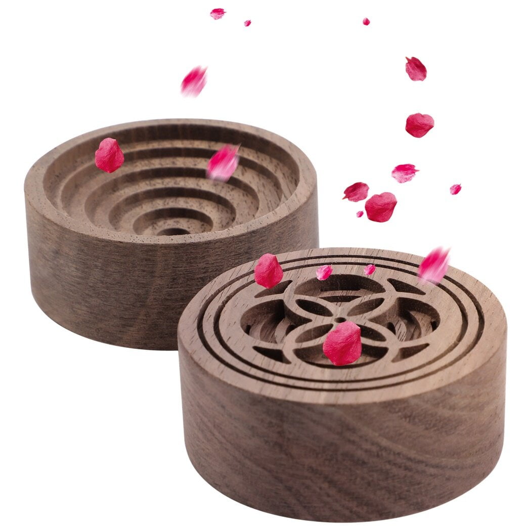 2PCS Wooden Essential Oil Diffuser, Walnut Wood Diffuser, Aromatherapy ...